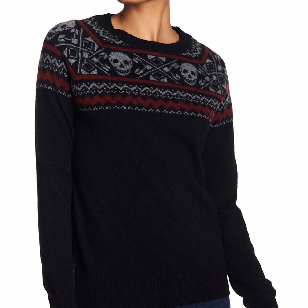 Skull Cashmere Miley Fair Isle Skull Cashmere Sweater… - Gem
